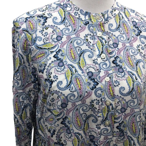 LOFT | Tops | Loft Ann Taylor Popover Blouse Henley Tunic Paisley Print ...